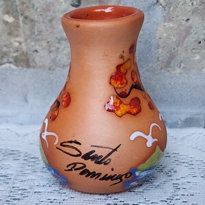 Vintage Terra Cotta Hand Painted Pottery Vase Dominican Republic Art - Etsy