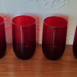 4 Vintage Roly Poly Royal Ruby Red Anchor Hocking Fire King 9 - Etsy