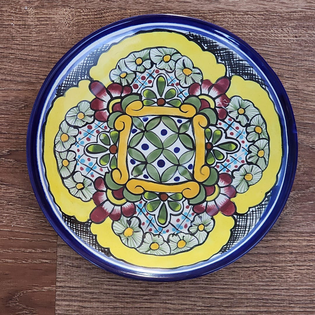 Vintage Authentic Talavera Puebla Mexico Azteca Pottery Cobalt Blue ...