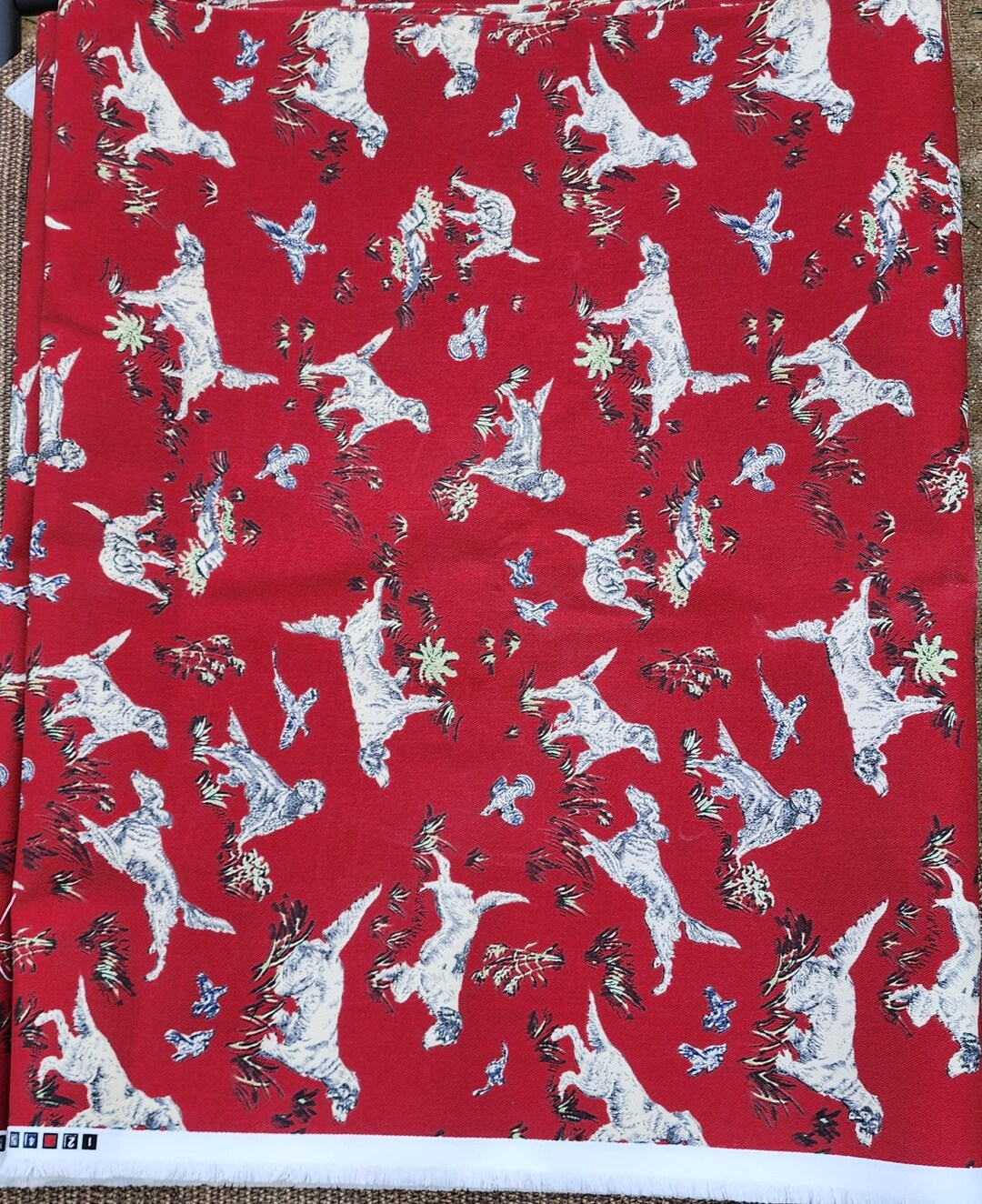 Upholstery Fabric Dog Hunting Scene Pheasant Bird Canvas - Etsy