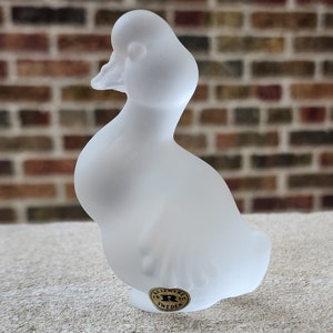 Vintage Reijmyre Frosted Glass Sweden Scandinavian Goose Bird European ...