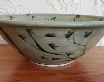 Vintage 1985 Tim Turner Pottery Brown Speckled Glaze Carved Circle ...