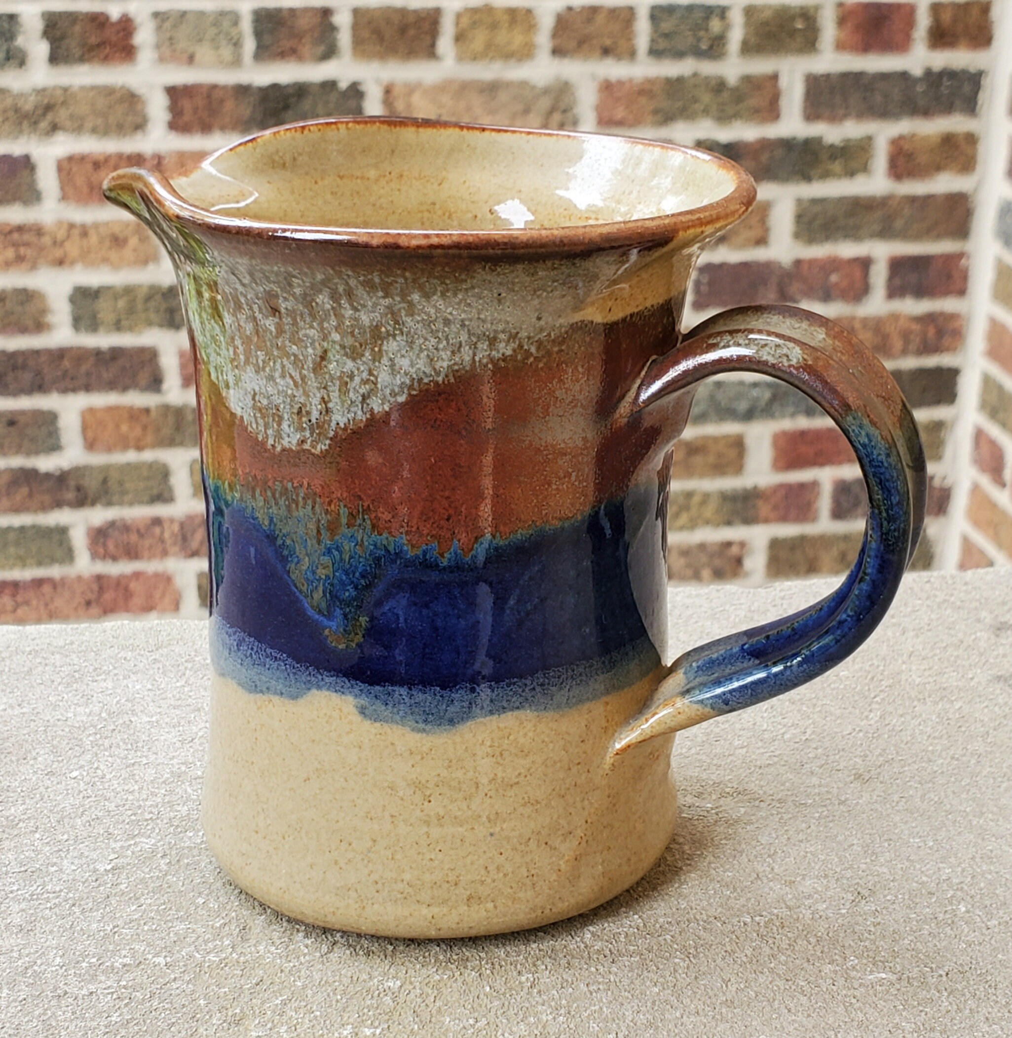 Vintage 1998 Paschal Muncie Indiana Pottery Brown Blue Stripe - Etsy UK