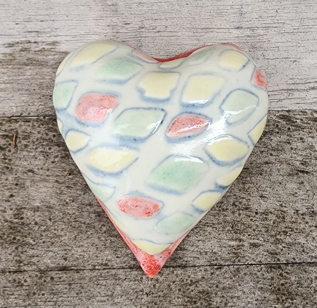 Textured Ceramic Heart: Theresa T Yondo Art Pottery Ohio Wall Decore - Etsy