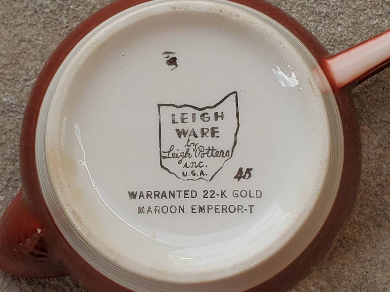 Vintage Leigh Potters Leigh Ware Pottery Maroon Emperor Gold - Etsy