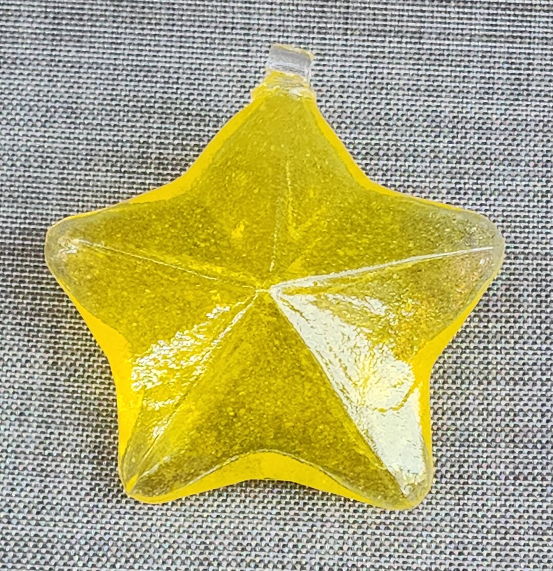 Kitras Glass Yellow Art Glass Star 3D Five Pointed Star Blown - Etsy
