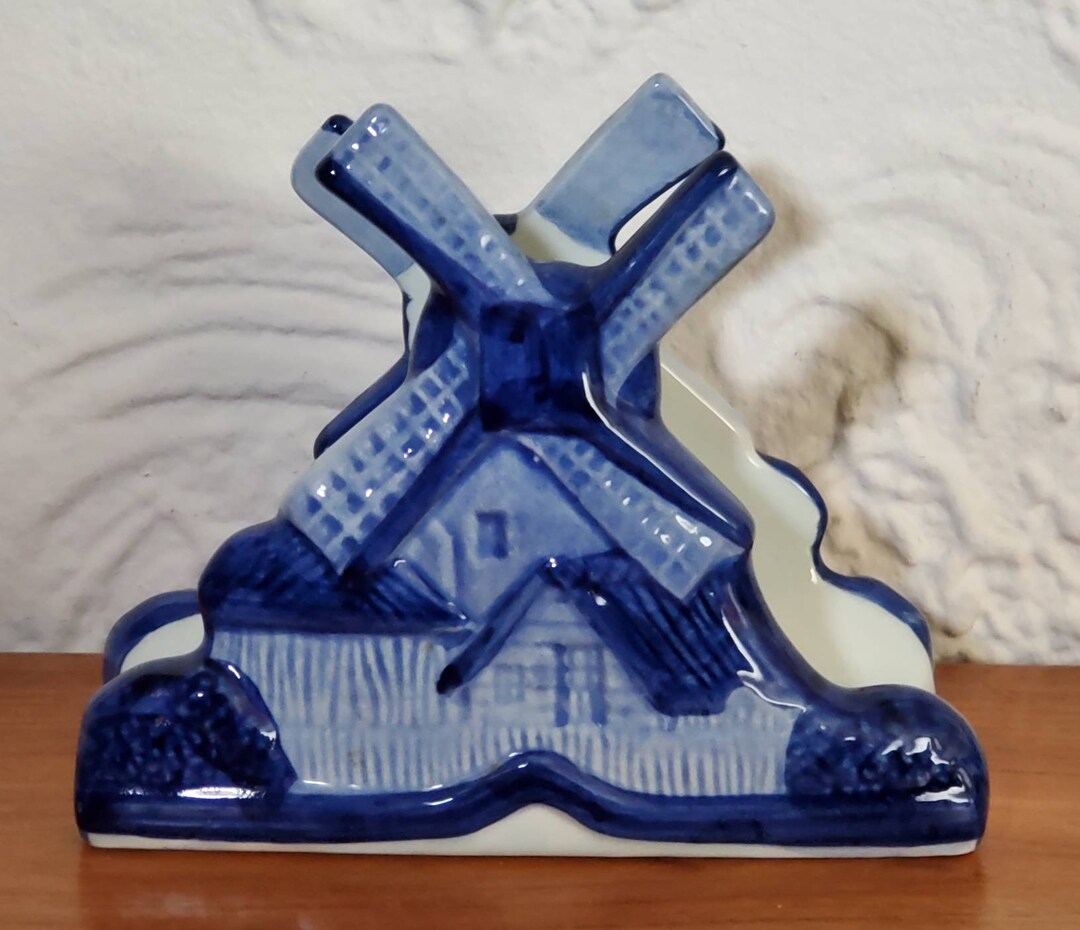 Vintage Handpainted Delftsblauw Delft Blue Ceramic Windmill 3D Shape ...