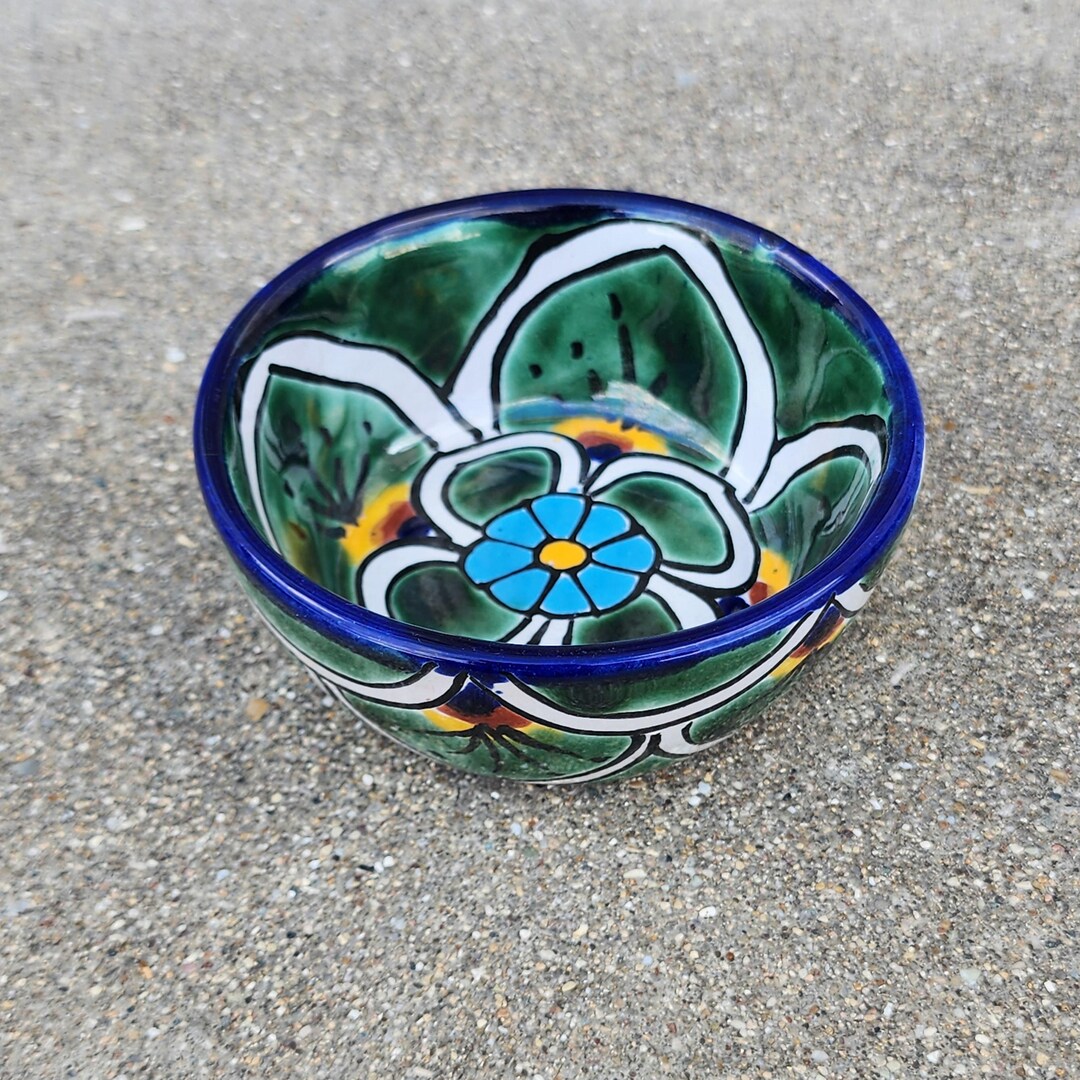 Vintage Authentic Talavera Puebla Mexico Pottery Cobalt Blue Green ...