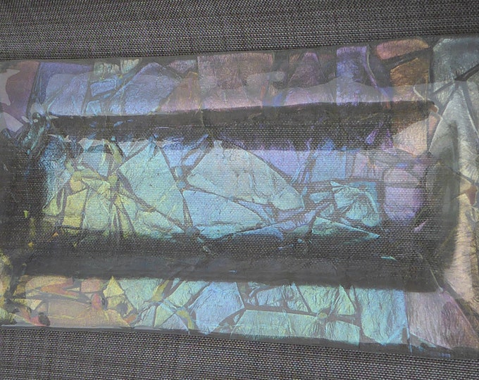 Vintage Paul Hathcoat Studios Cracked Ice Iridescent Dichromatic Clear ...