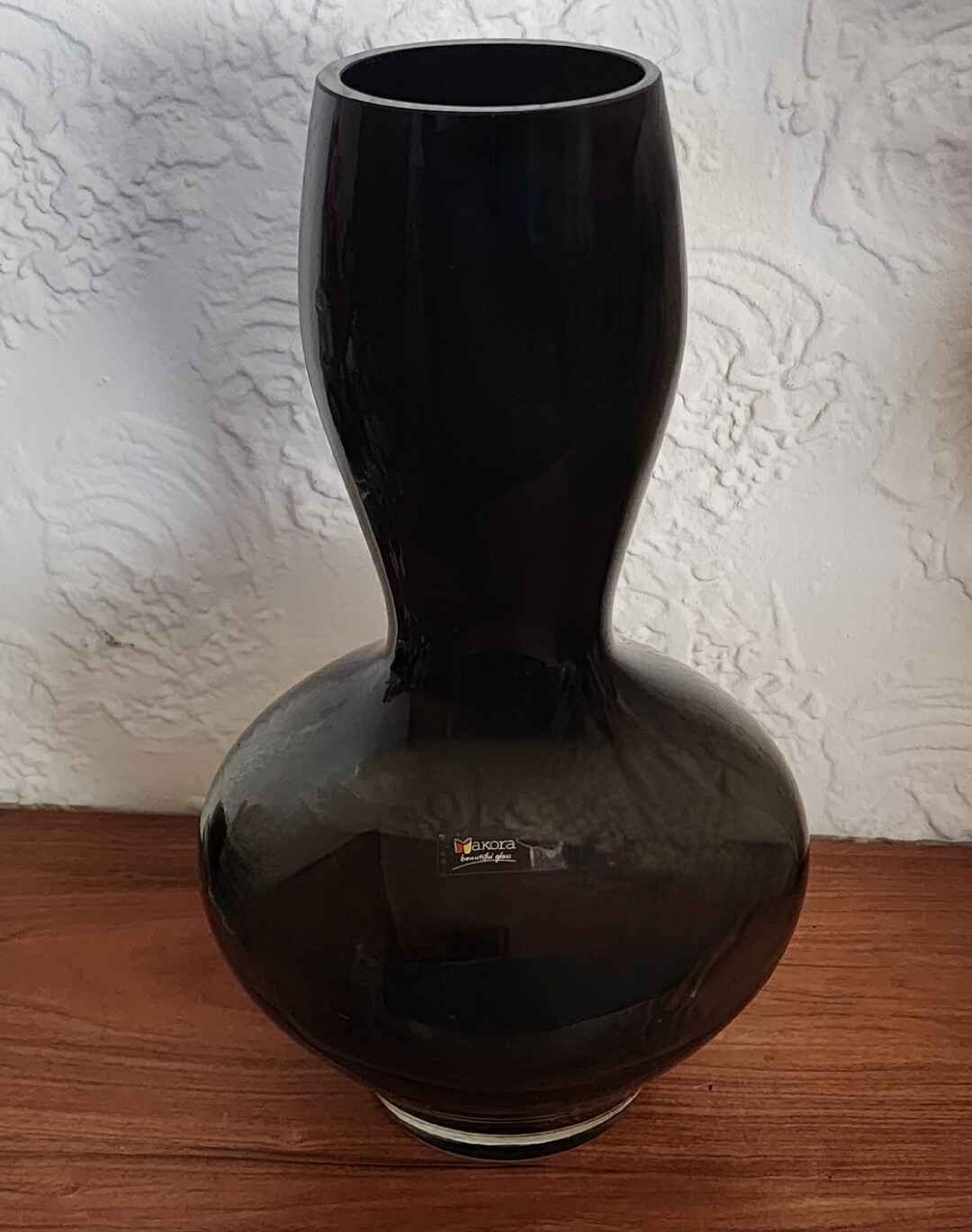 Vintage Makora Large Smoke Black Krosno Poland Art Glass Mid Century ...