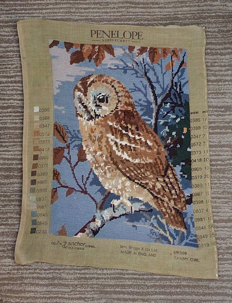 Vintage Penelope Needlecraft Tawny Owl Bird Tree Branch - Etsy