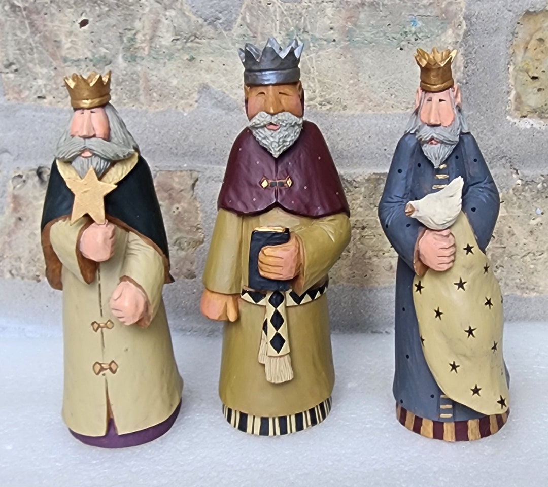 Vintage 2004 Williraye Studio Three 3 Kings Nativity Hand Painted ...