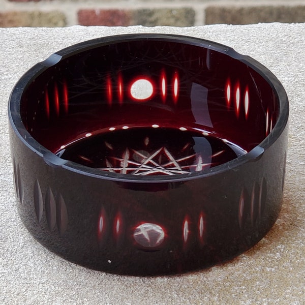 Red Glass Ashtray - Etsy