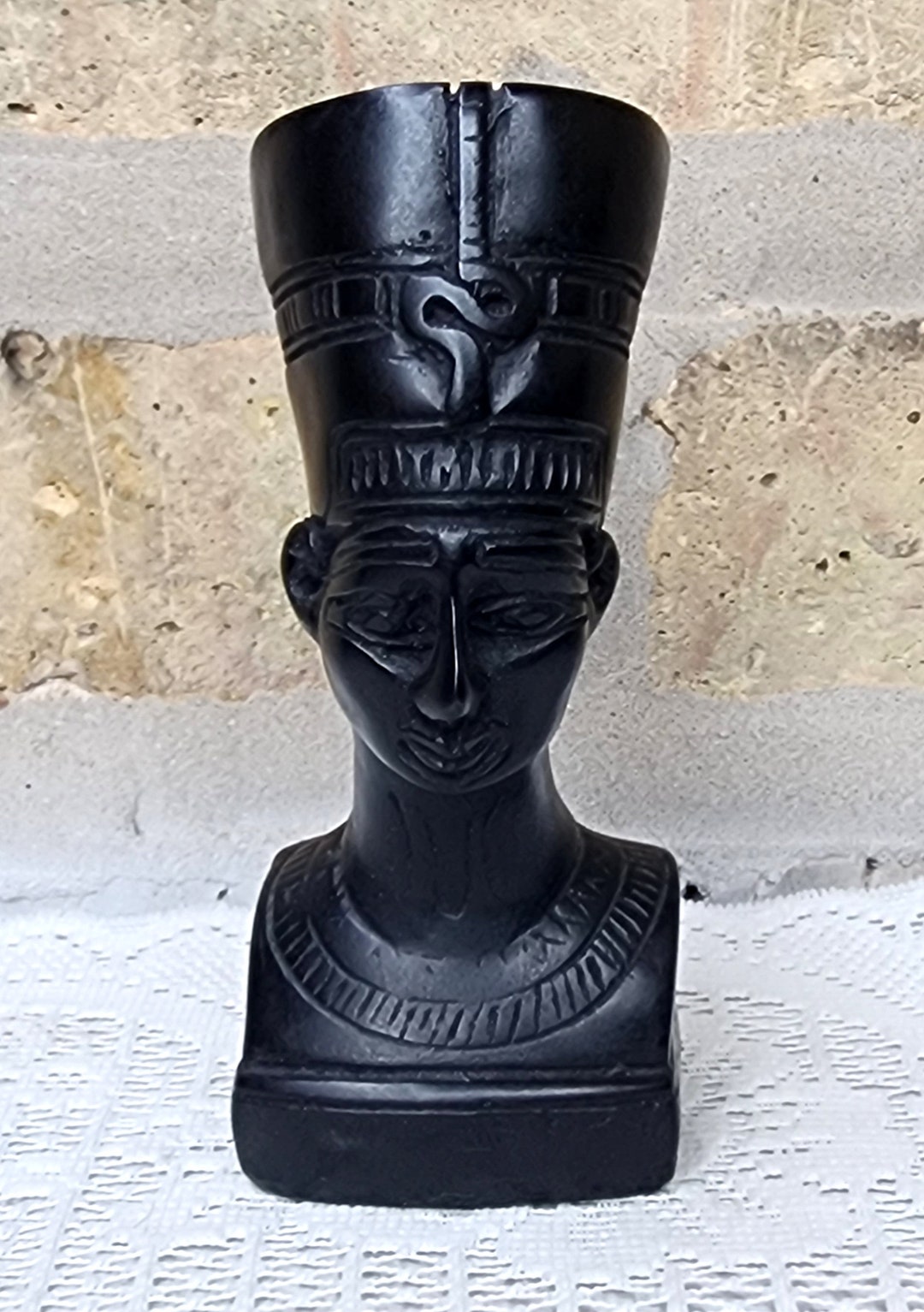 Vintage Black Soapstone Egypt Egyptian Princess Queen Nefertari ...