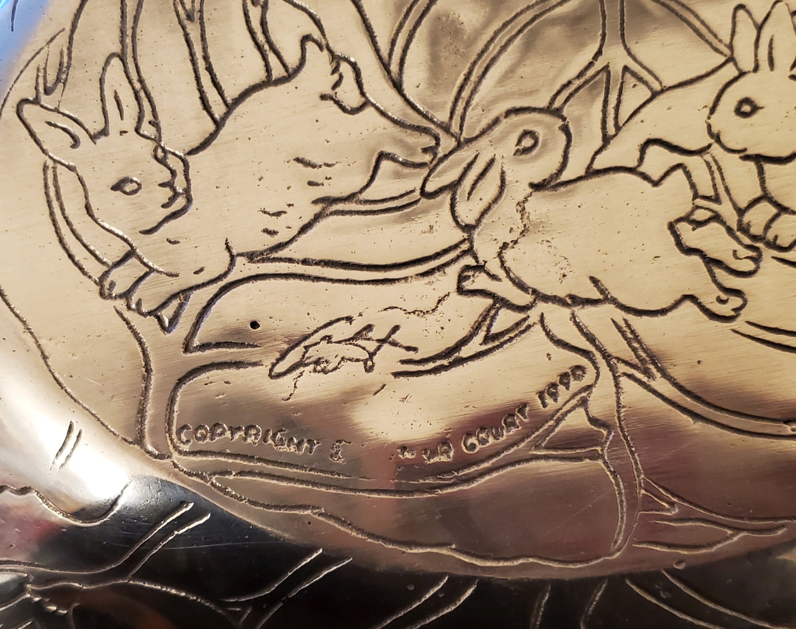 Vintage 1990 Arthur Court Bunny Rabbit Embossed Aluminum Metal | Etsy