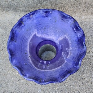 Vintage Ombre Purple Ruffle Fluted Ceramic Art Studio Pottery Pedestal ...