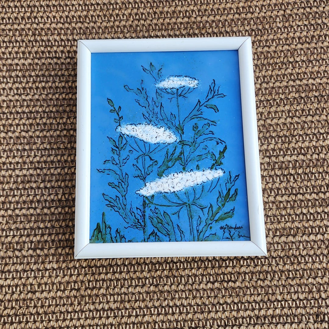Vintage Queen Anne's Lace Floral Framed Ceramic Tile Art - Etsy