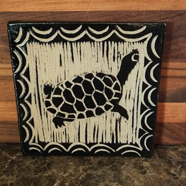 Sgraffito Tile - Etsy