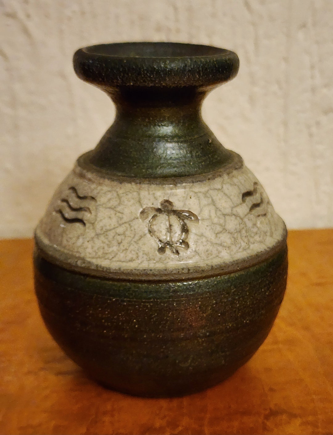 Vintage Christopher Matti Raku Green Pottery Signed Studio Art ...