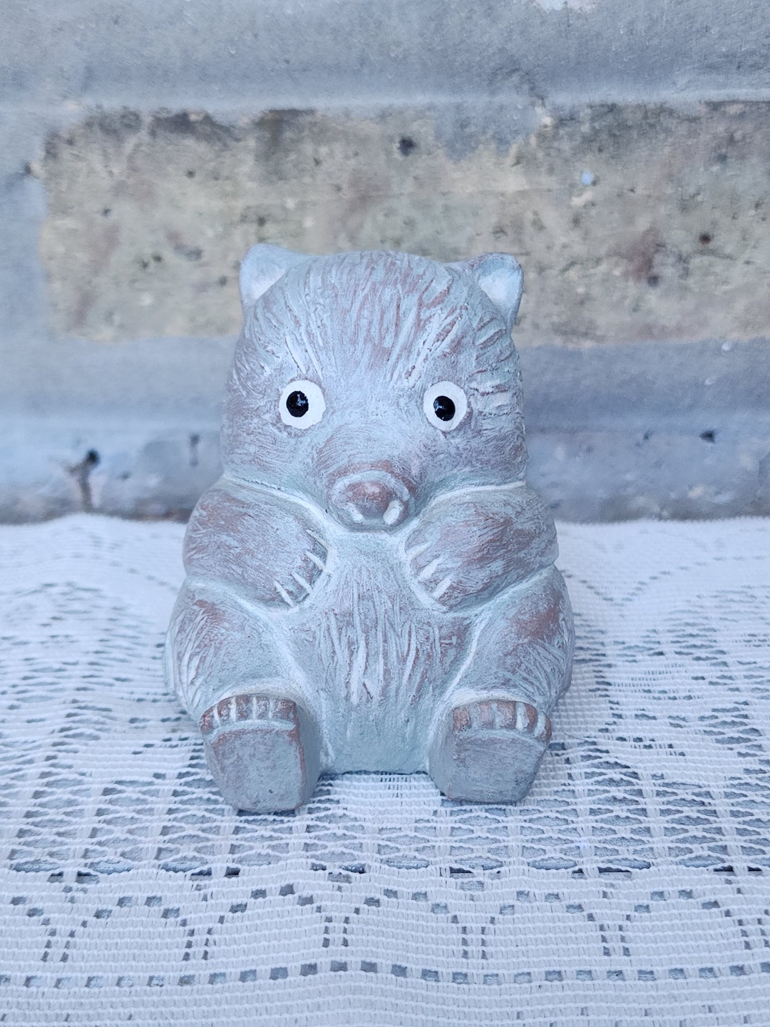 Vintage Isabel Bloom Concrete Carved Stone Sculpture Statue Cross ...