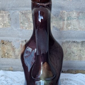 Vintage Redware Drip Glaze Brown Turquoise White Duck Bird Shape Sake ...