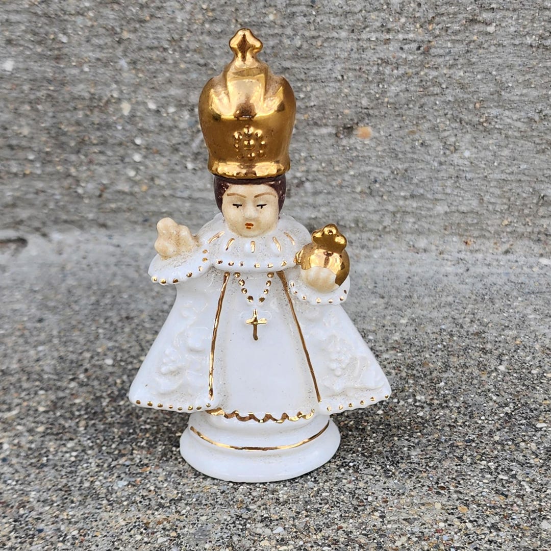 Vintage Baby Jesus Czech Republic Prague Roman Catholic Gold Accent ...