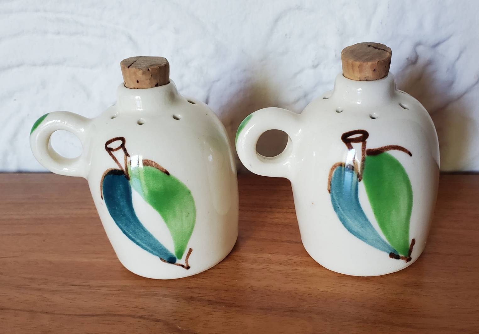 Vintage Purinton Pottery Ceramic Hand Painted Apple Blue Green - Etsy