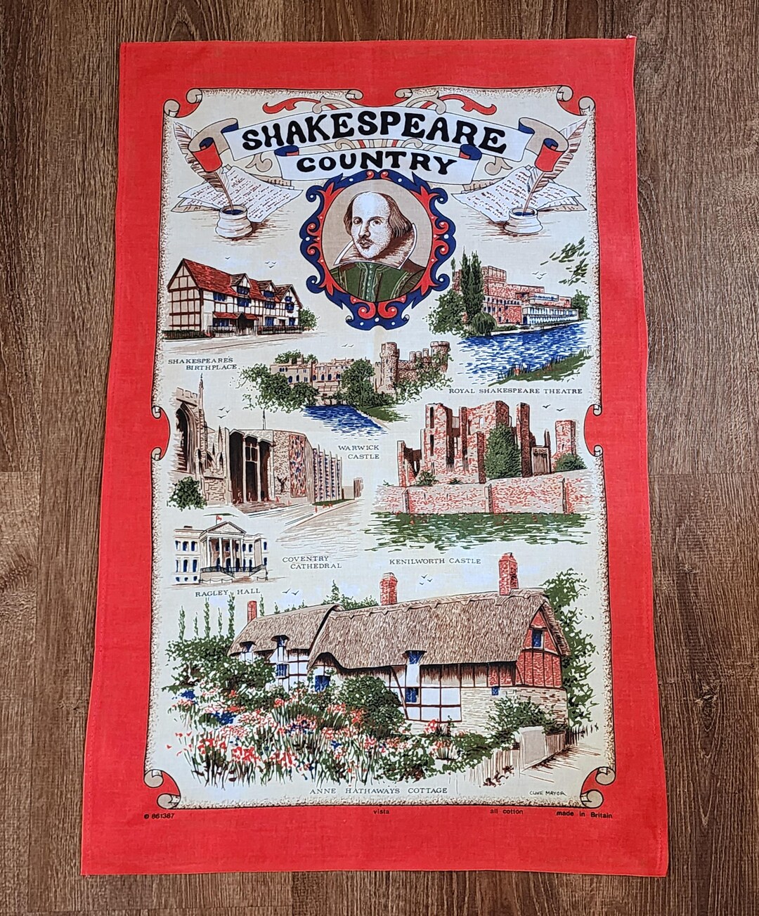 Vintage Shakespeare Country Scenes Tea Towel Clive Mayor British ...