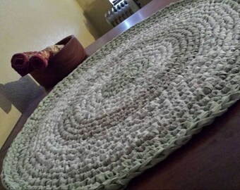 Rag Rug Green Rag Rug 32.5' Crocheted Round Rag Rug - Etsy