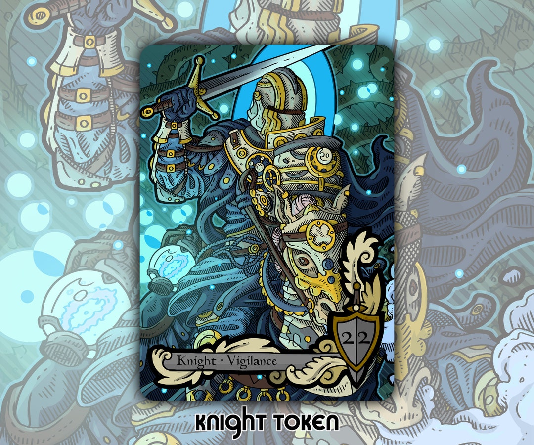 Knight Token - Custom MTG Magic the Gathering Fantasy Board Game Card ...