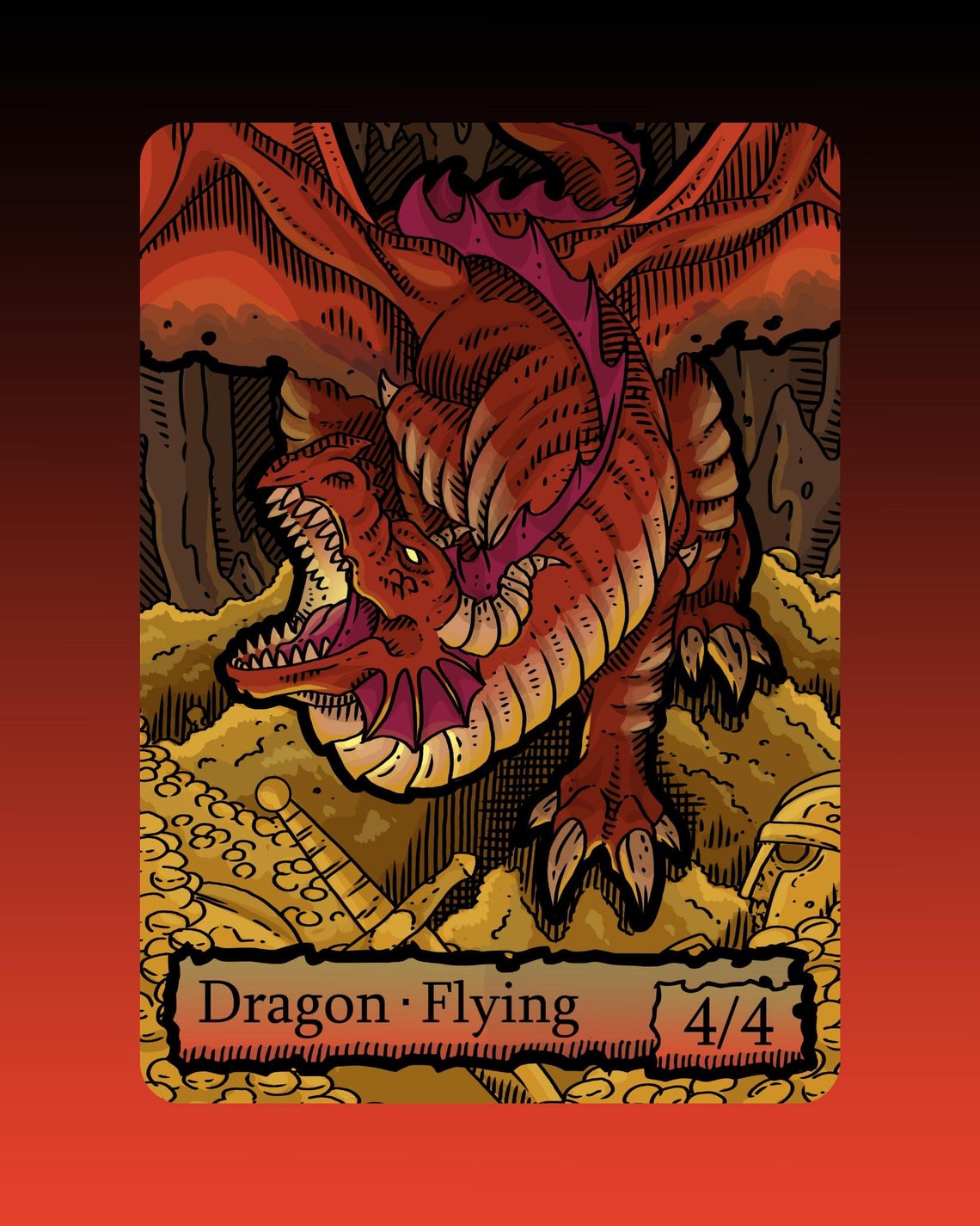 Dragon Token Custom MTG Magic the Gathering Battle - Etsy
