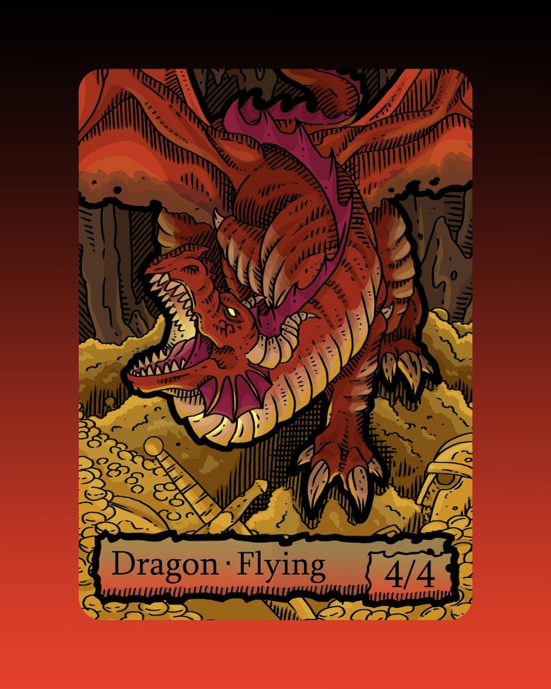 Dragon Token Custom MTG Magic the Gathering Battle - Etsy