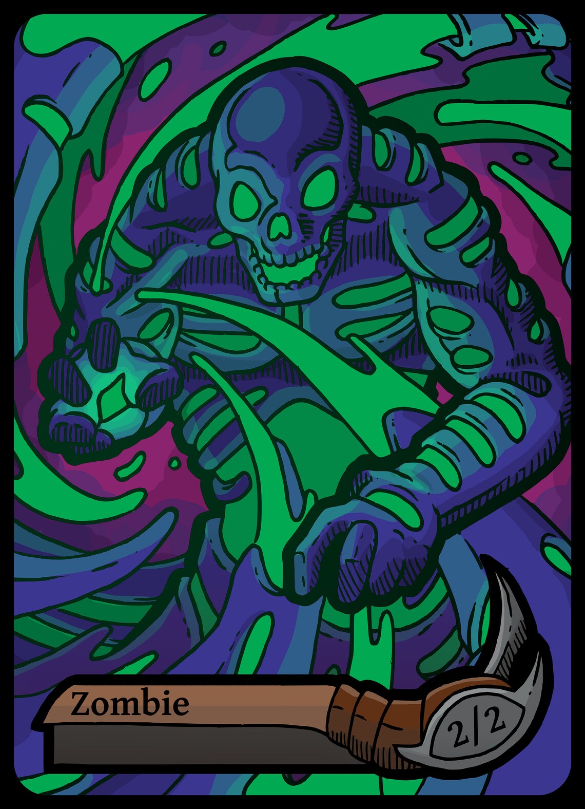 Zombie Token Custom Altered MTG Magic the Gathering Fantasy | Etsy