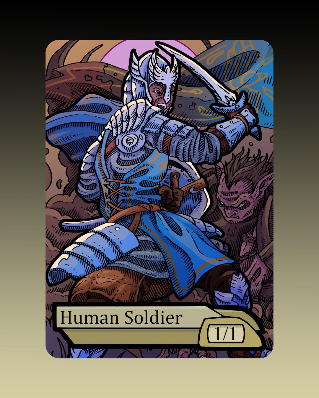 Human Soldier Token Custom Altered MTG Magic the Gathering Fantasy ...