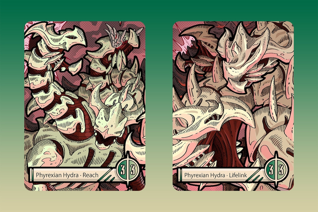 2 Phyrexian Hydra Tokens - Custom MTG Magic Gathering Fantasy Board ...