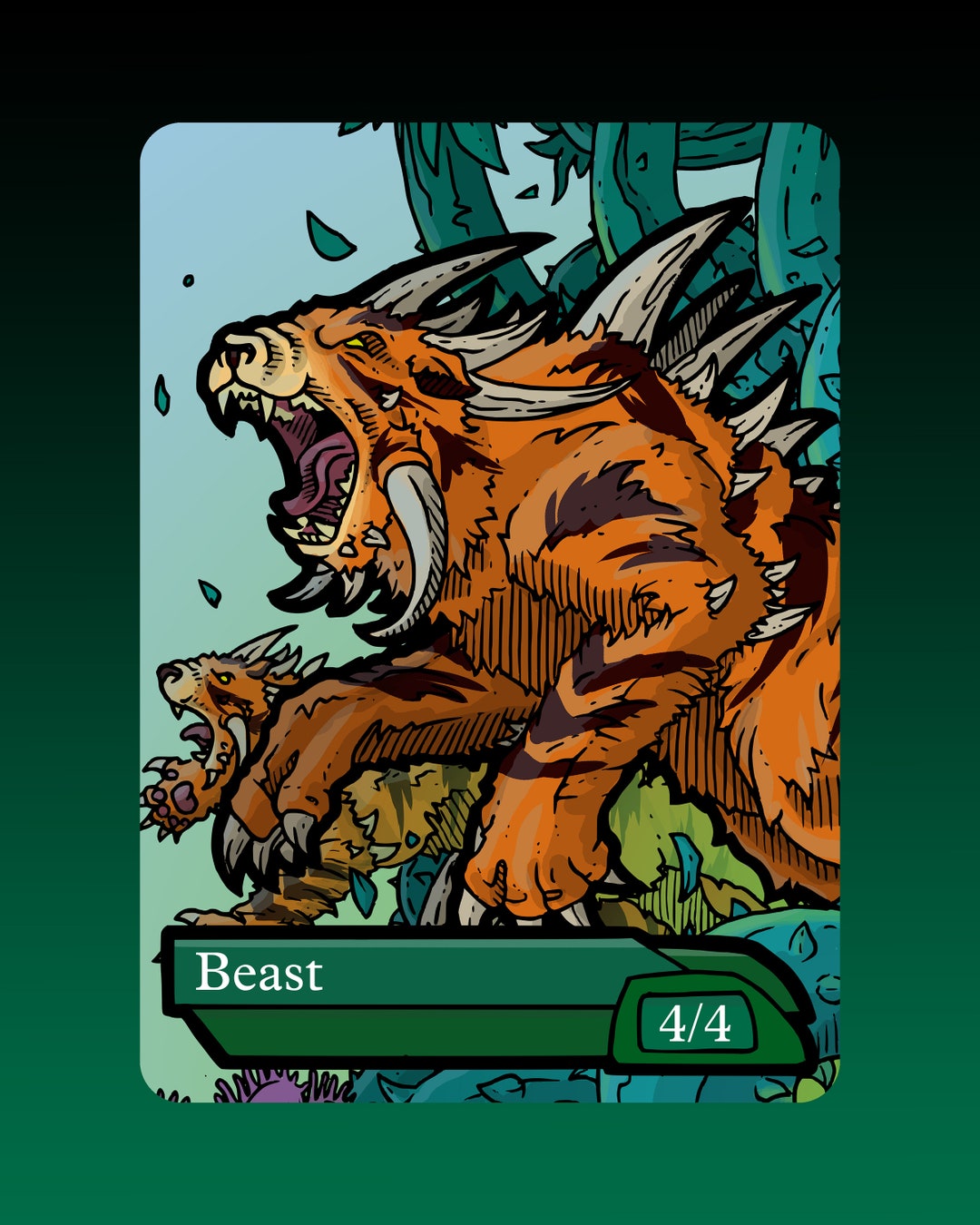 Beast Token Custom Altered MTG Magic the Gathering Fantasy - Etsy