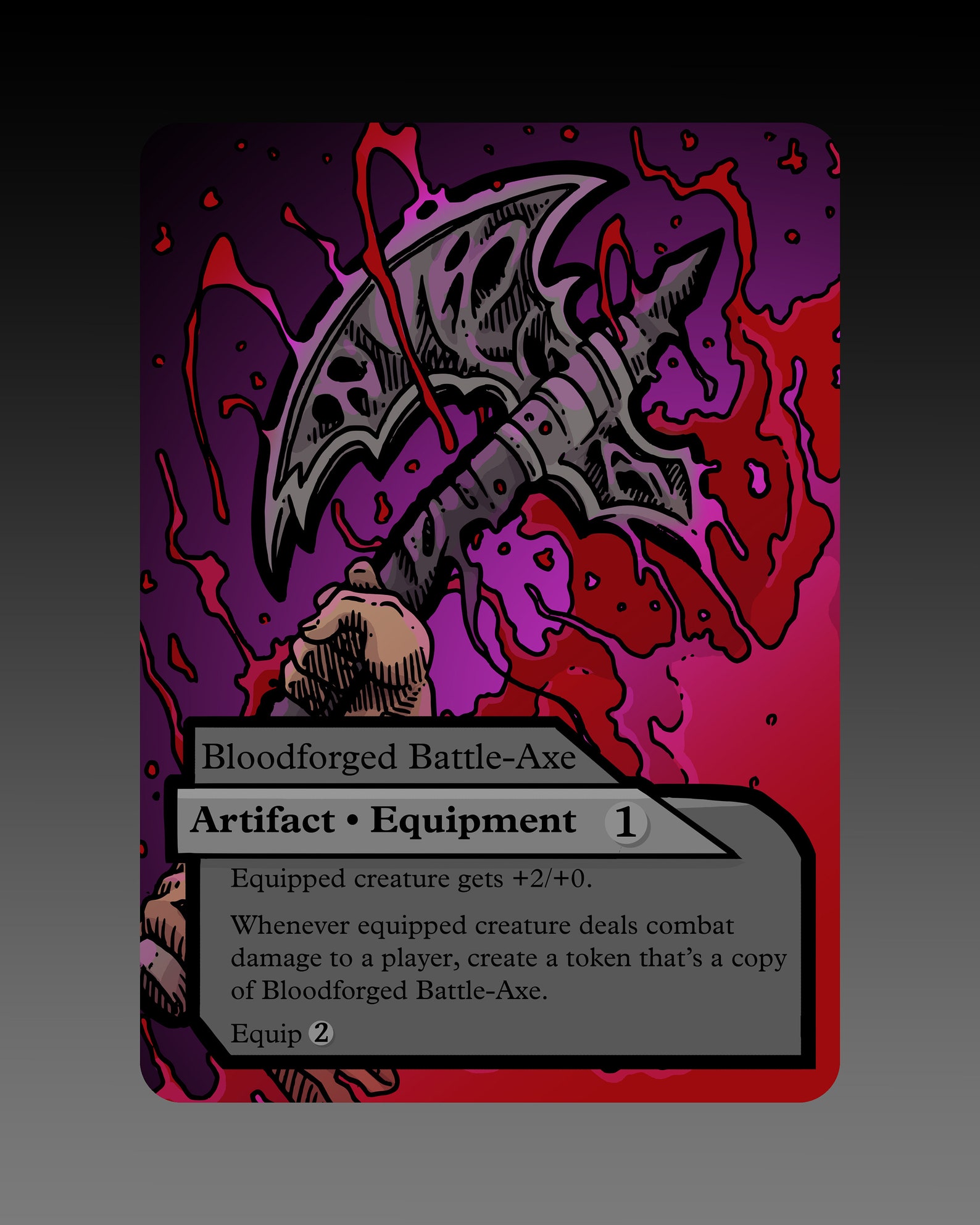 Bloodforged Battle-axe Token Custom MTG Magic the Gathering - Etsy UK