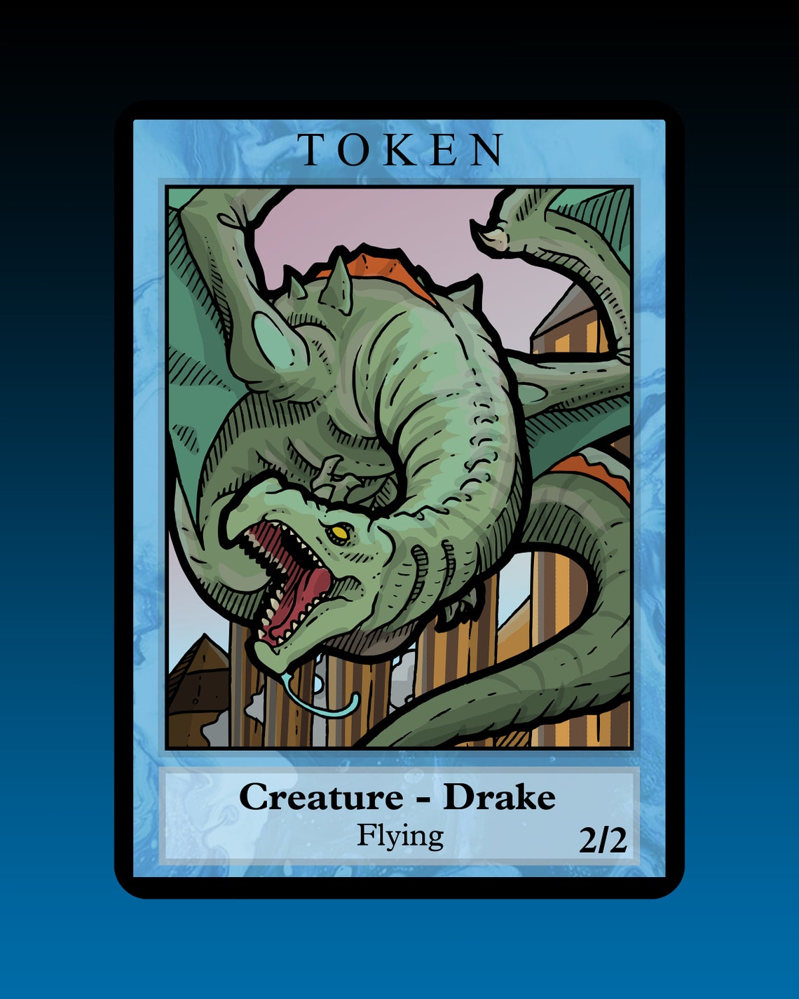 Drake Token Custom MTG Old Border Magic the Gathering | Etsy