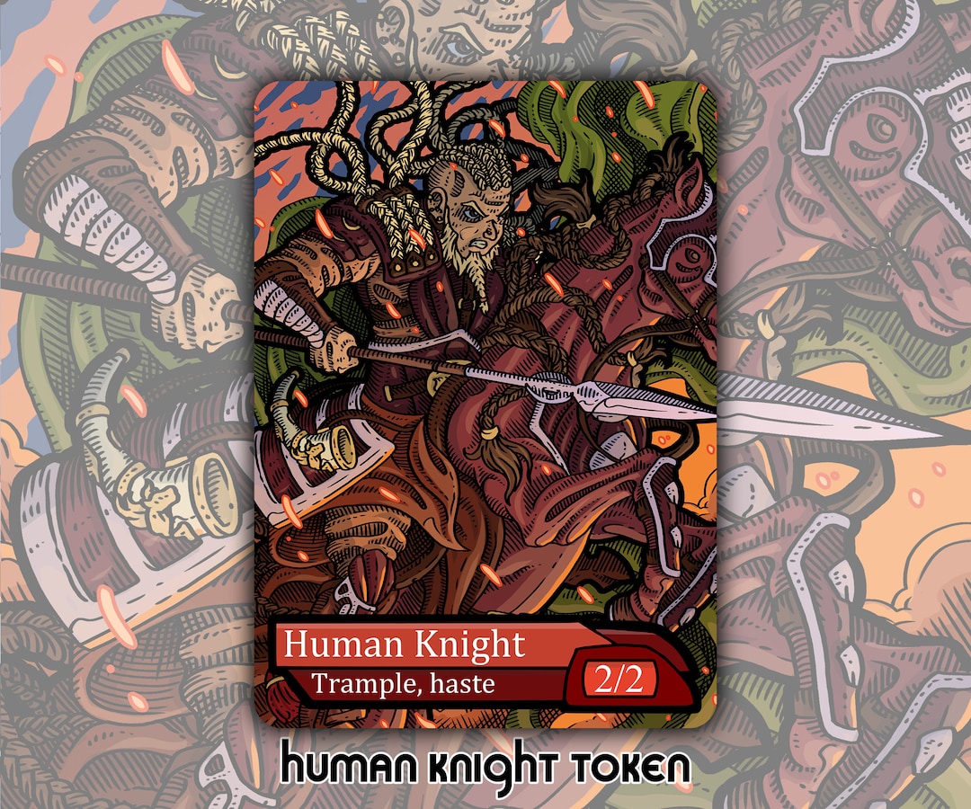 Human Knight - Custom Token for Magic the Gathering Red Riders - Etsy