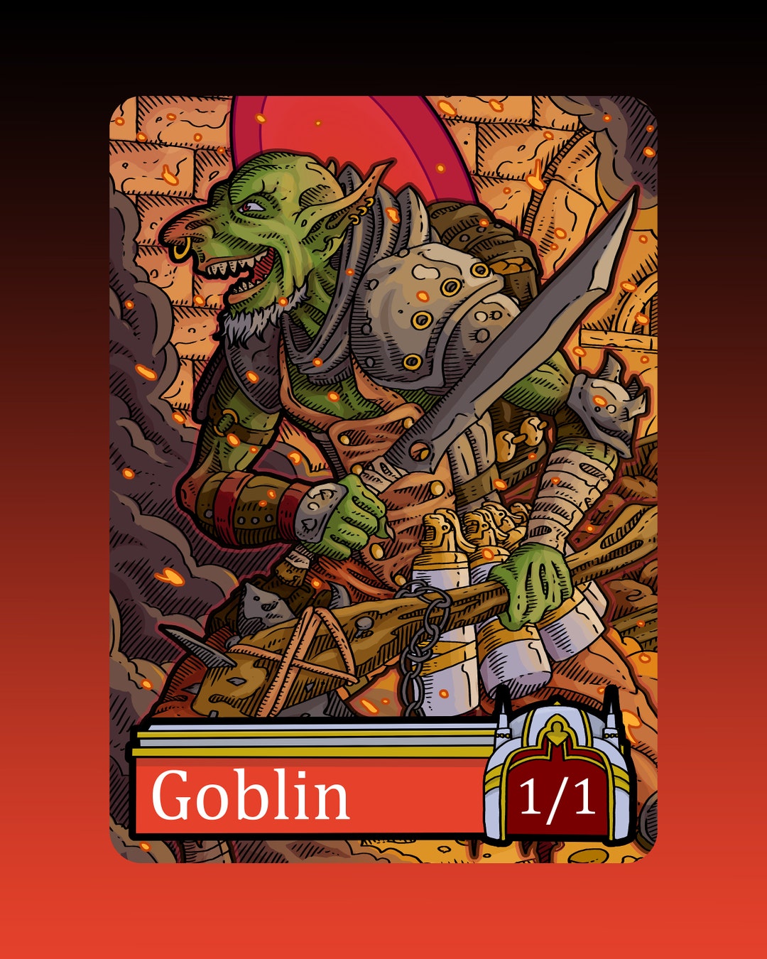 Goblin Token Custom Altered MTG Magic the Gathering Fantasy Board Game ...