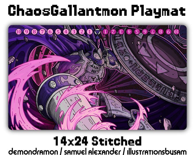 Chaosgallantmon Playmat - 14x24 Digimon Card Game DCG Stitched Edges ...