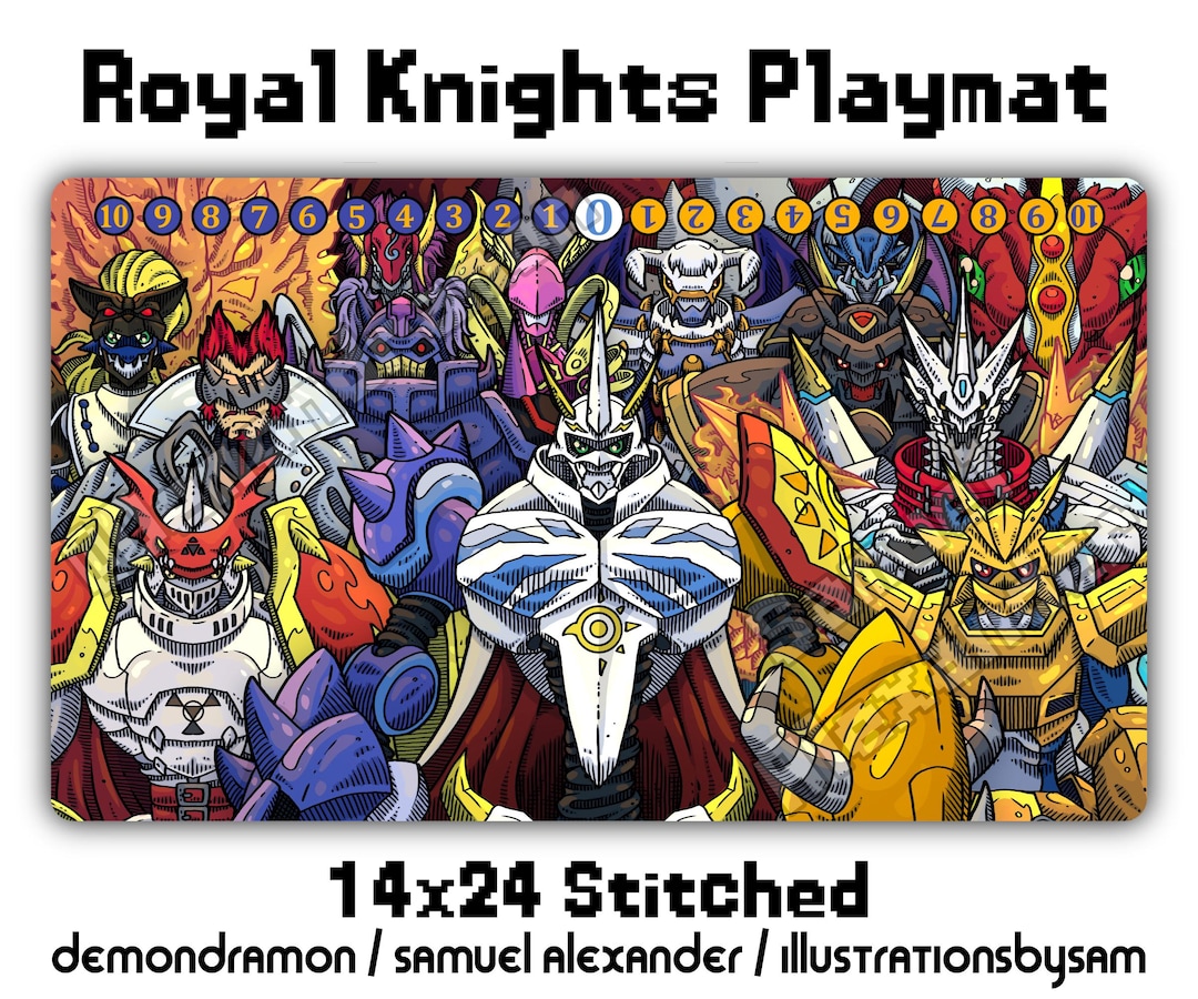 Royal Knights Playmat - 14x24 Digimon Card Game DCG Stitched Edges ...