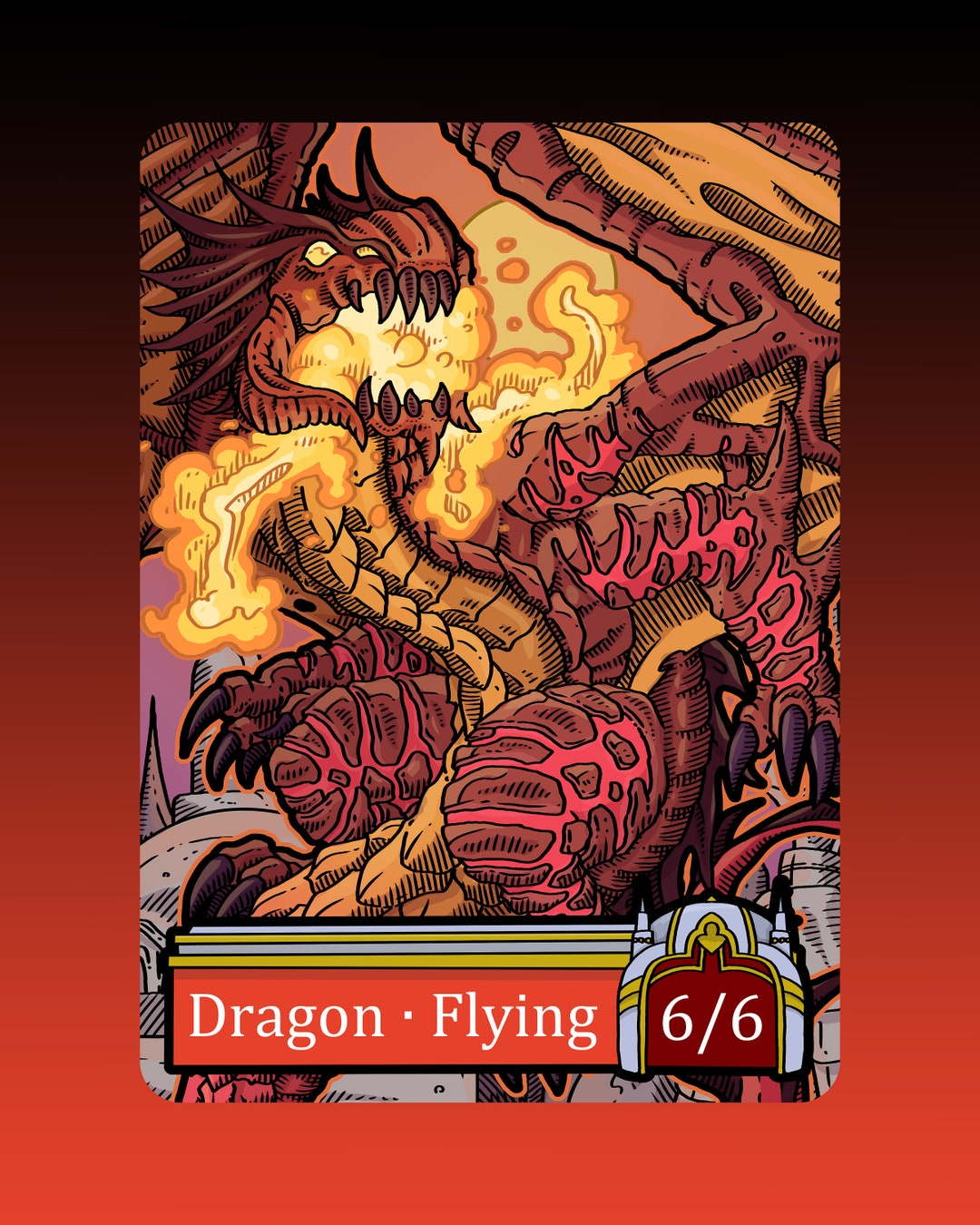 Dragon Token Custom Altered MTG Magic the Gathering Fantasy Board Game ...