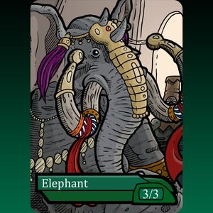 Elephant Token - Custom MTG Magic the Gathering Fantasy Board Game Card ...