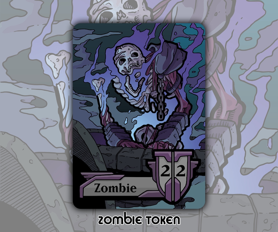 Zombie - Custom Token for Magic the Gathering Tormod Legends - Etsy