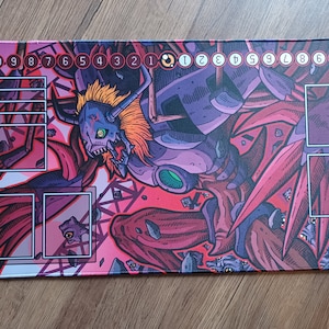 Diaboromon Playmat - 14x24 Digimon Card Game DCG Stitched Edges Black ...