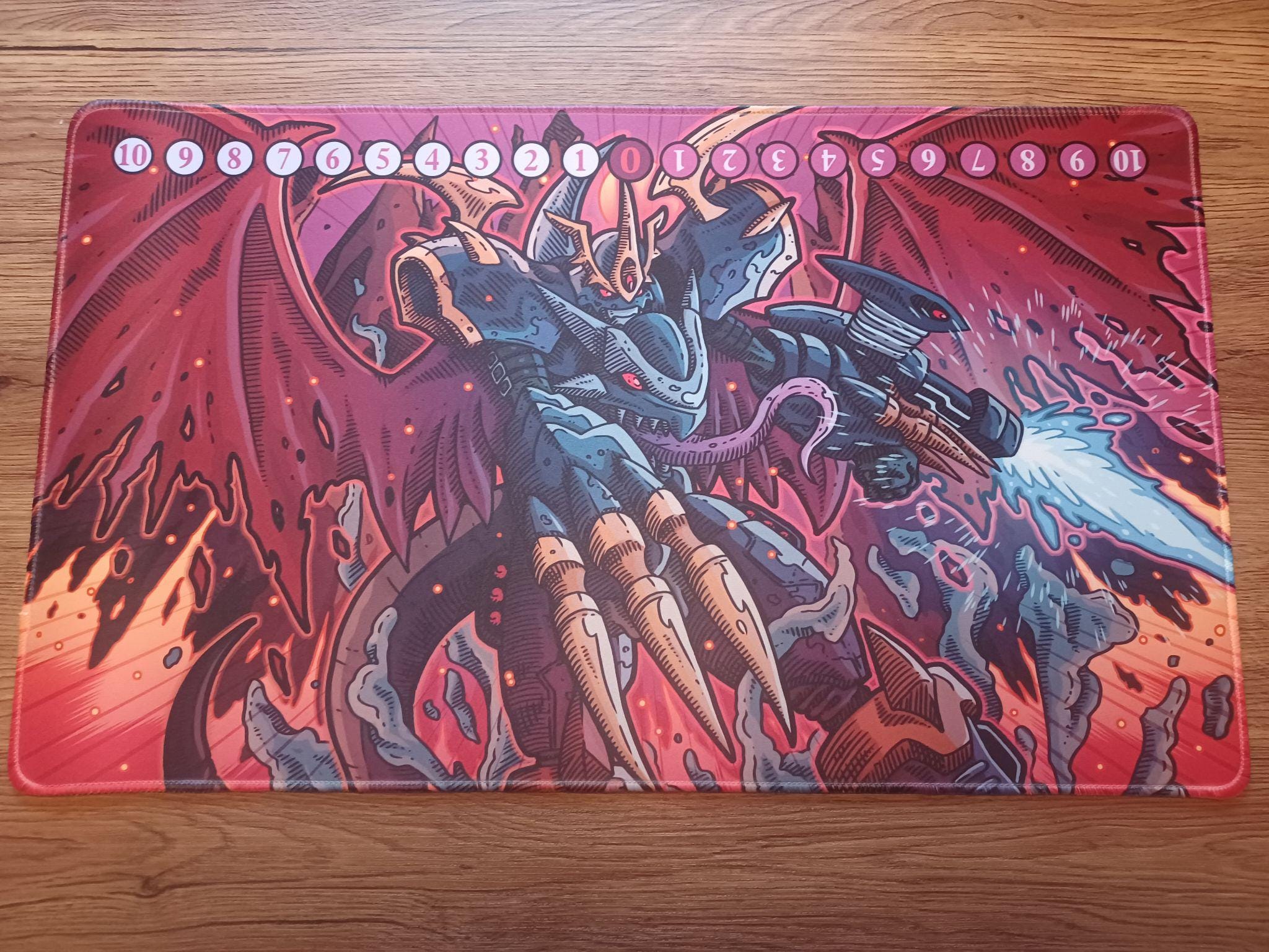 Imperialdramon Playmat - 14x24 Digimon Card Game DCG Stitched Edges Red ...