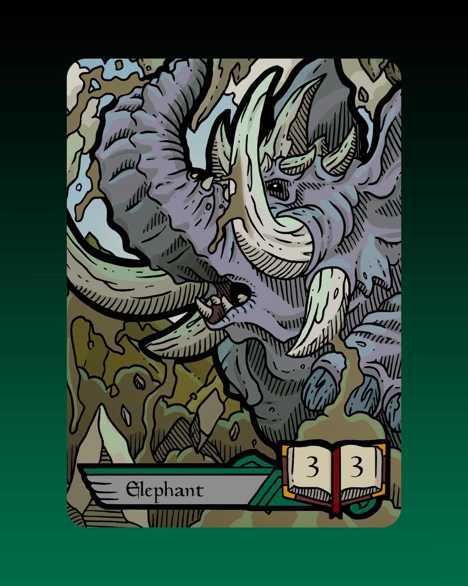 Elephant Token Custom MTG Magic the Gathering Fantasy Board | Etsy