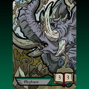 Elephant Token Custom MTG Magic the Gathering Fantasy Board | Etsy