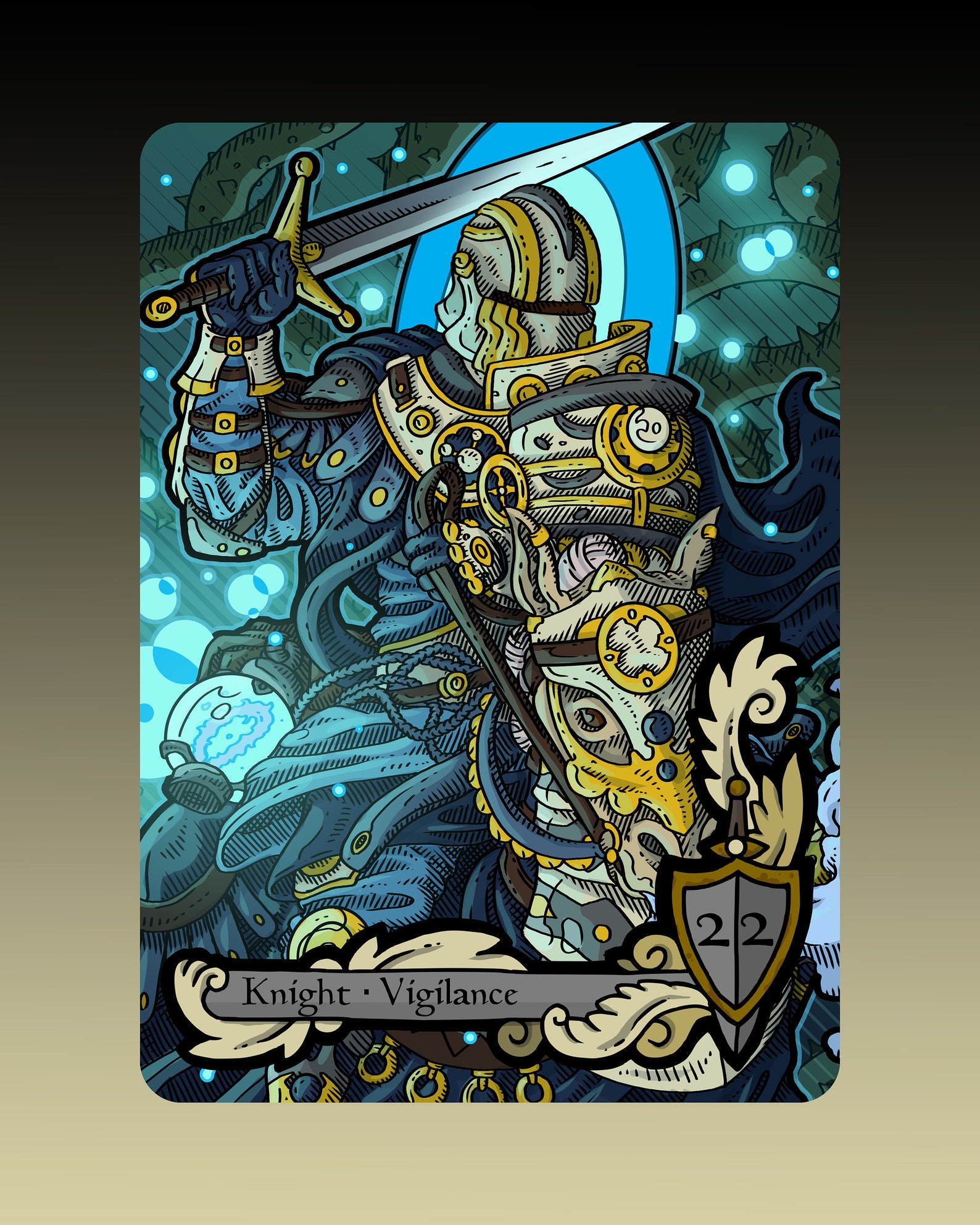 Knight Token Custom MTG Magic the Gathering Fantasy Board Game Card ...